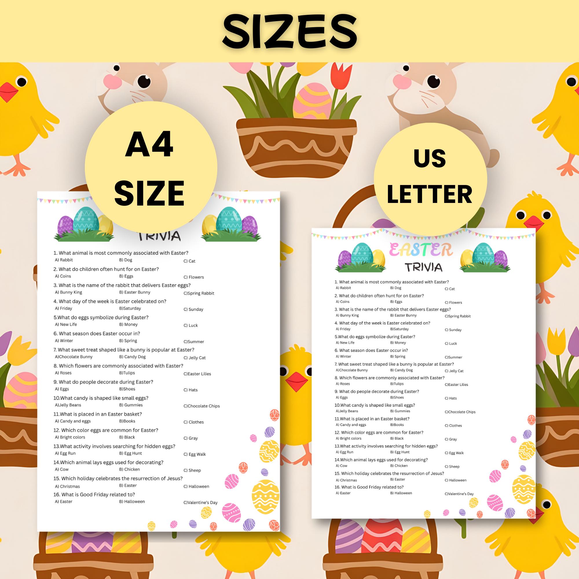 Easter Trivia Game Printable, Easter Party Quiz for Kids, Classroom ...