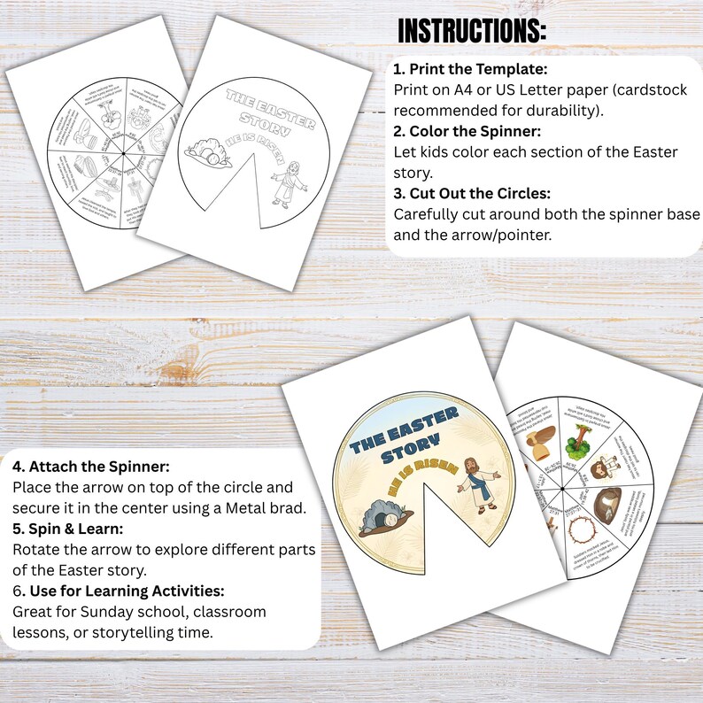 Easter Story Wheel Craft for Kids, Holy Week Bible Activity, Christian ...