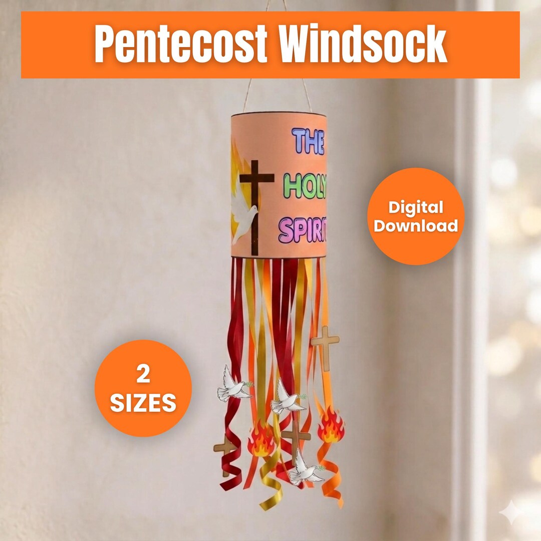 Pentecost Windsock Craft for Kids, Holy Spirit Dove Printable ...