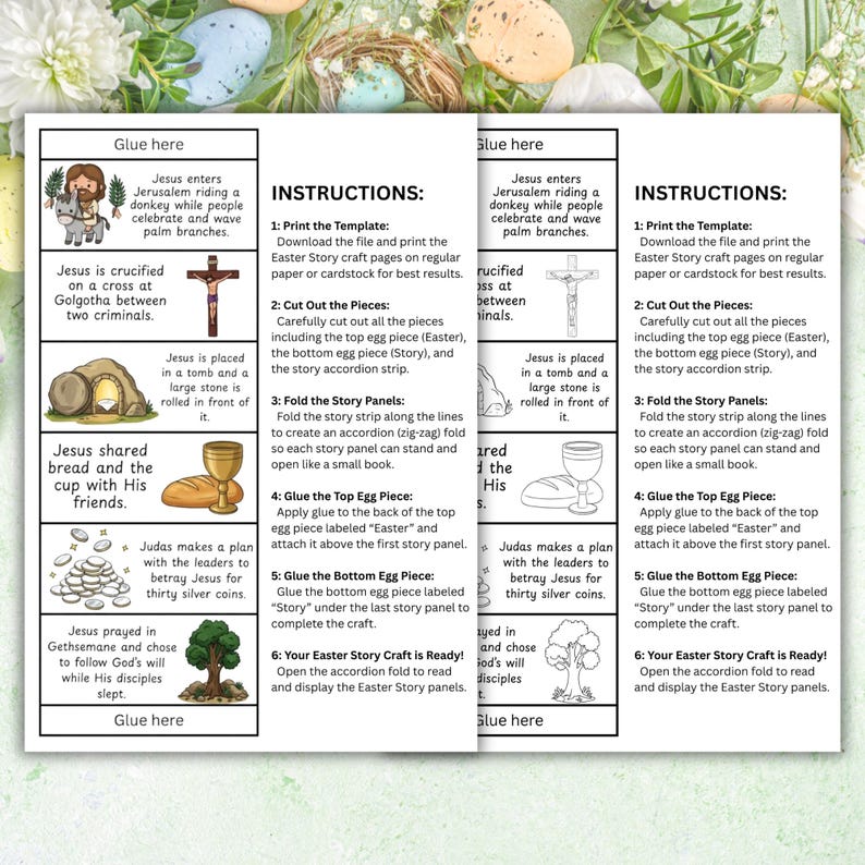 Easter Story Folding Craft Printable, Holy Week Story for Kids ...