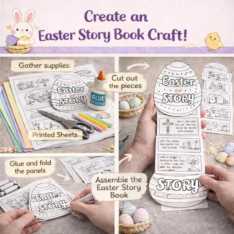 Easter Story Folding Craft Printable, Holy Week Story for Kids ...