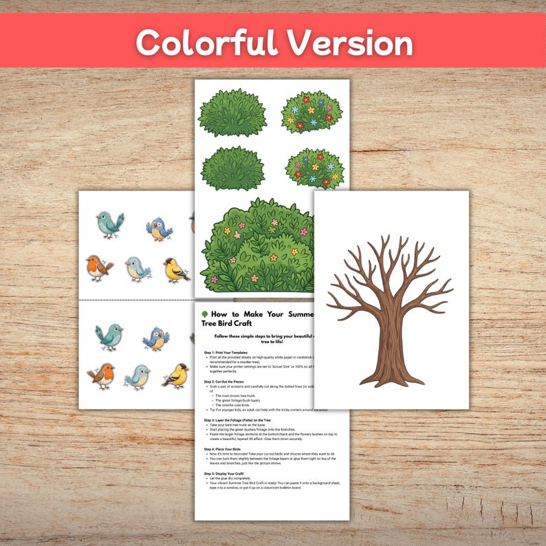 Build Your Own Tree Craft Template for Kids, Summer Nature Activity ...