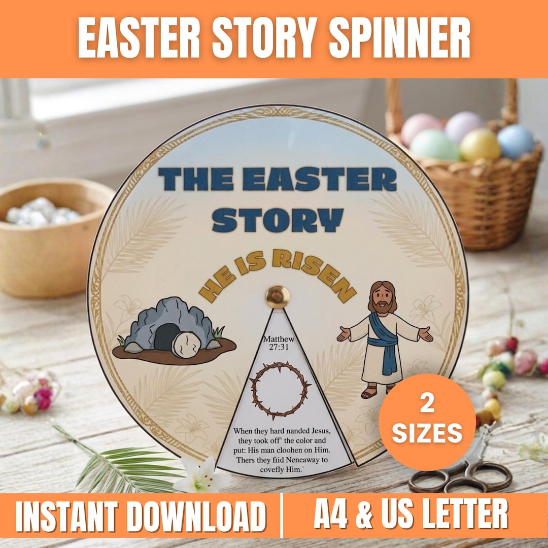 Easter Story Wheel Craft for Kids, Holy Week Bible Activity, Christian ...