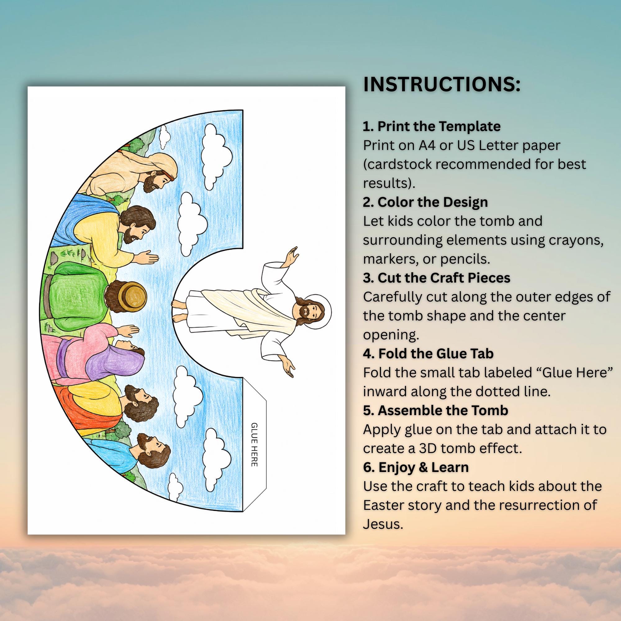 Jesus Ascension Kids Craft Printable, Christian Activity for Children ...