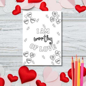 Galentine’s & Valentine's Day Affirmation Coloring Pages | Editable ...