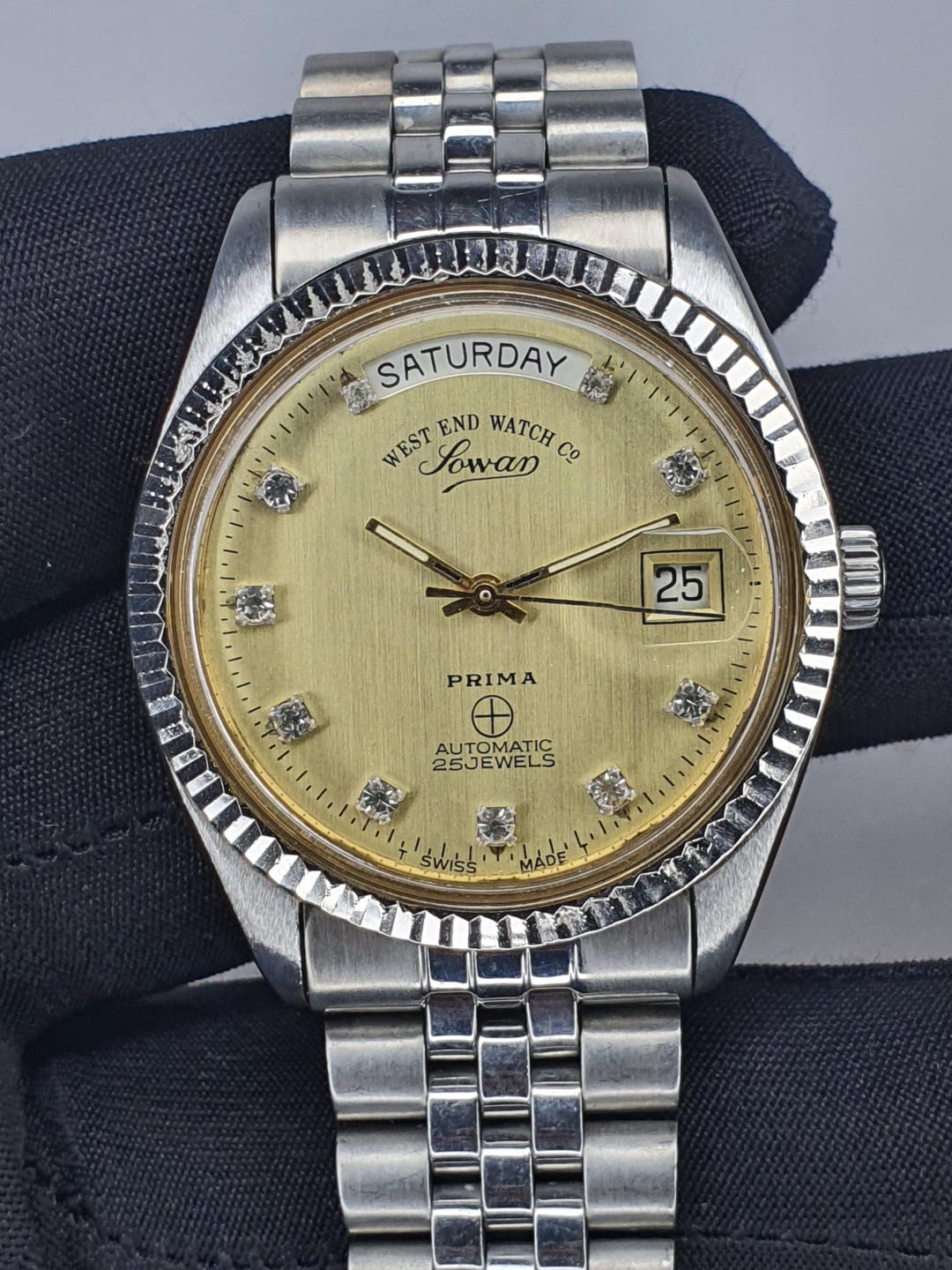 Vintage West End Watch Co Sowar Prima Automatic President Watch 25 ...
