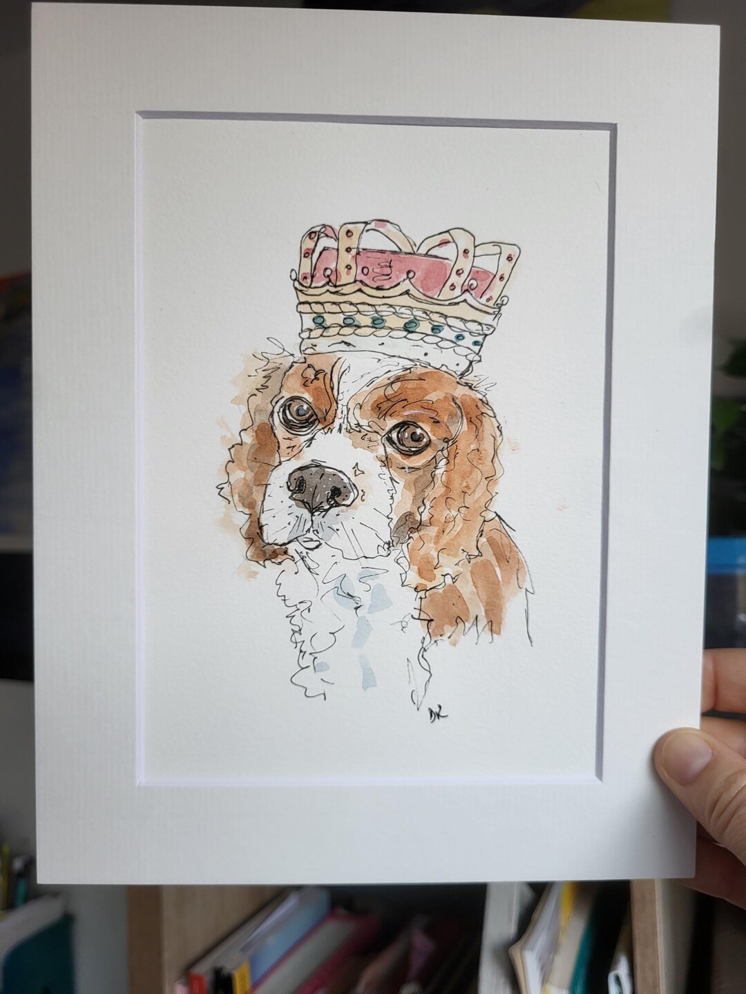 Cavalier King Charles Spaniel ORIGINAL Watercolour Illustration in 7x9 ...