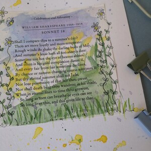 Sonnet 18 Shakespeare Illustrated in Pen and Watercolour. Shall I ...