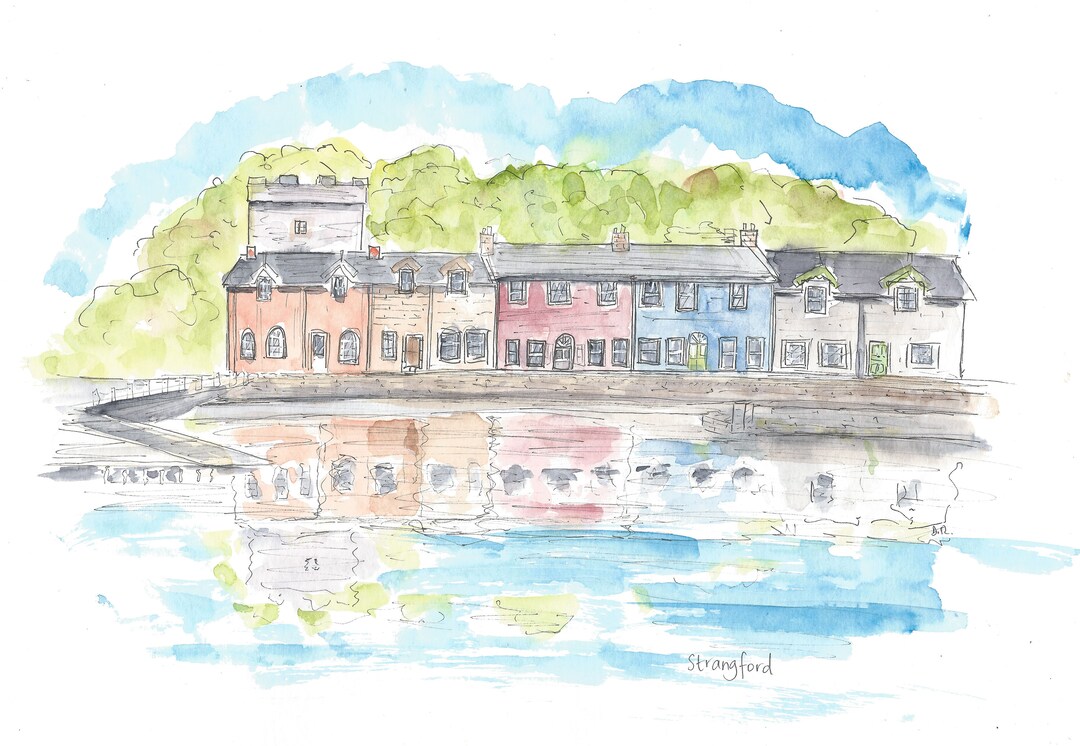 Strangford Village Watercolour Print. A4/ A5 Size. - Etsy