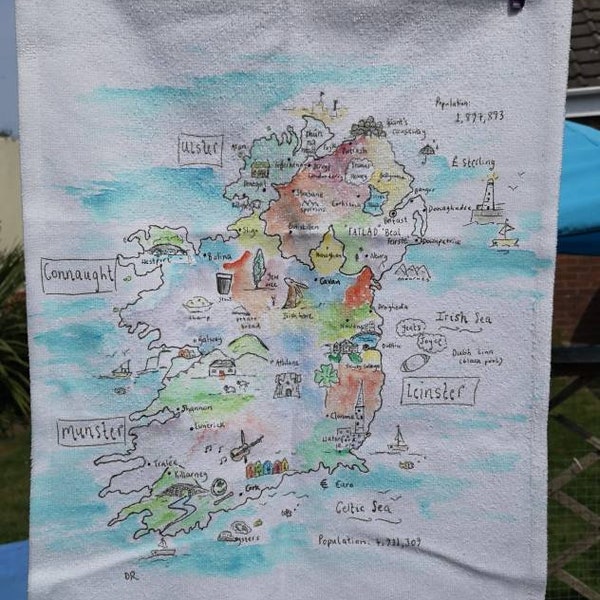 Map Tea Towel - Etsy