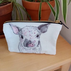 Pig Design Fabric Piglet Zipper Pouch Purse - Etsy