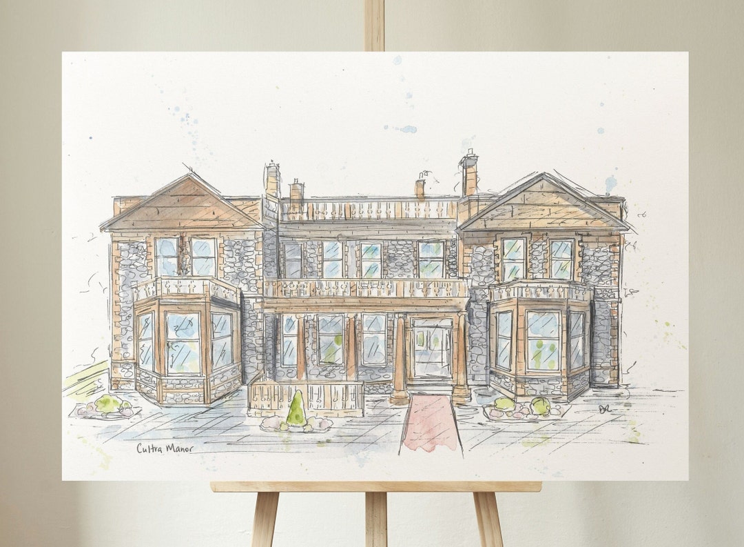 Cultra Manor Watercolour Drawing Print. A4/ A3 Size. Unframed. - Etsy