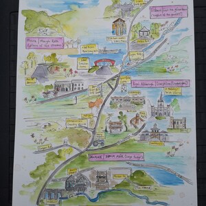 Dromore Moira Hillsborough Illustrated Map. Original. A3 Size. - Etsy