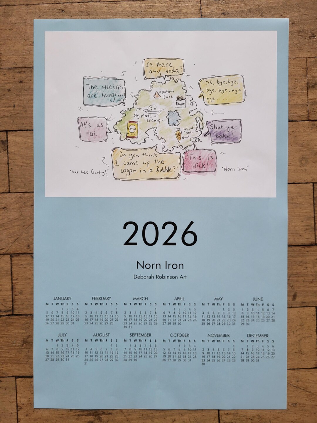 Norn Iron Map 2026 Calendar Poster. A3 Size. - Etsy UK