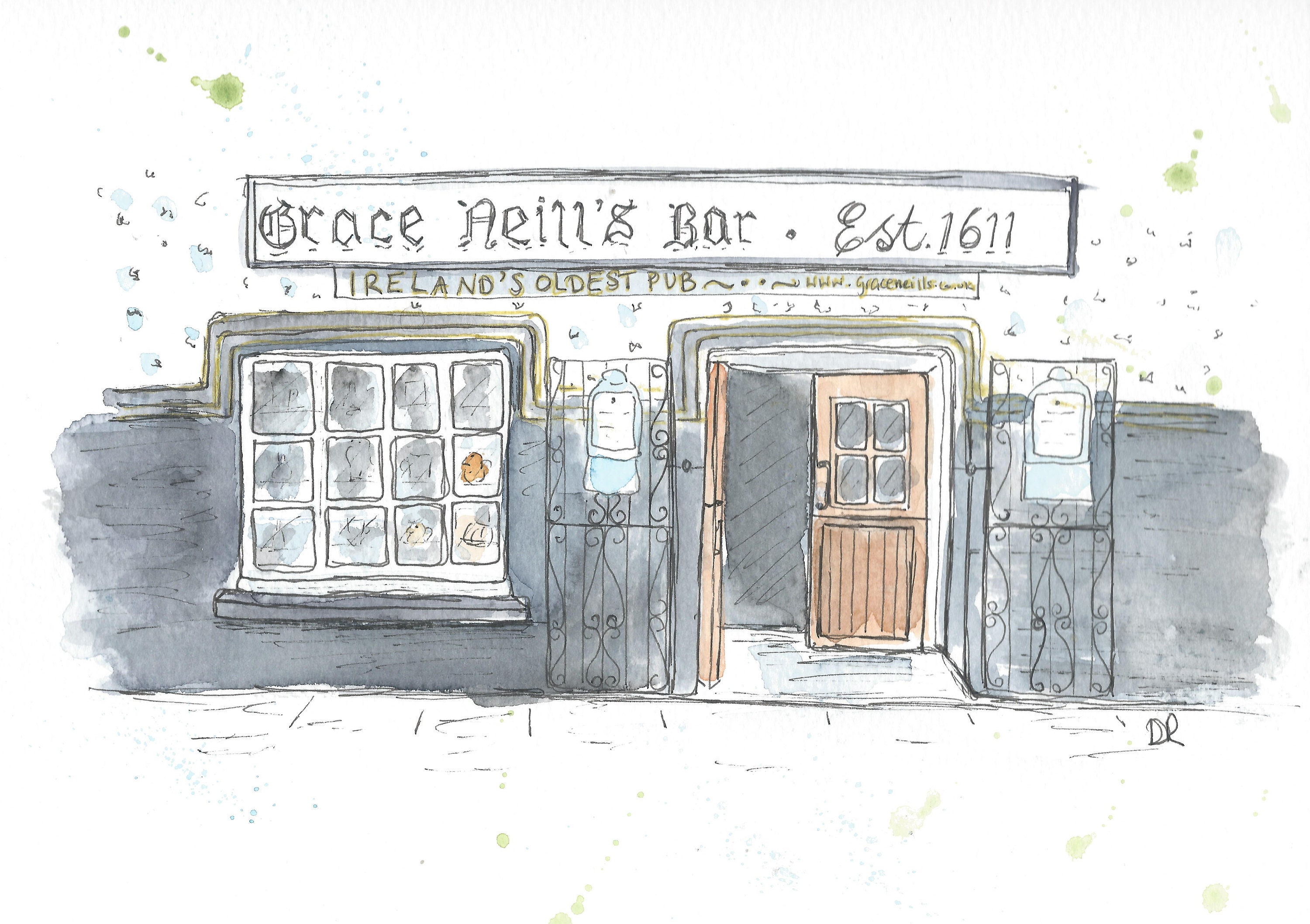 Grace Neill's Pub Donaghadee Watercolour Drawing Print | Etsy