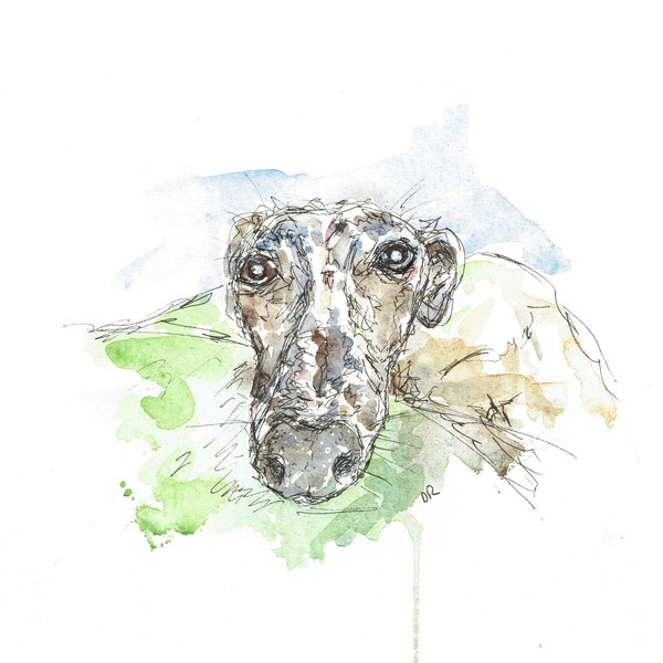 Brindle Greyhound Art - Etsy