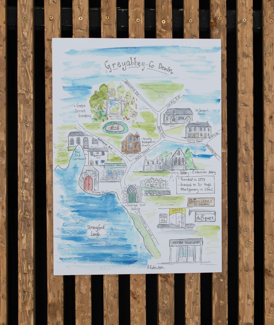 Greyabbey Co Down Illustrated Map Print. Unframed. - Etsy