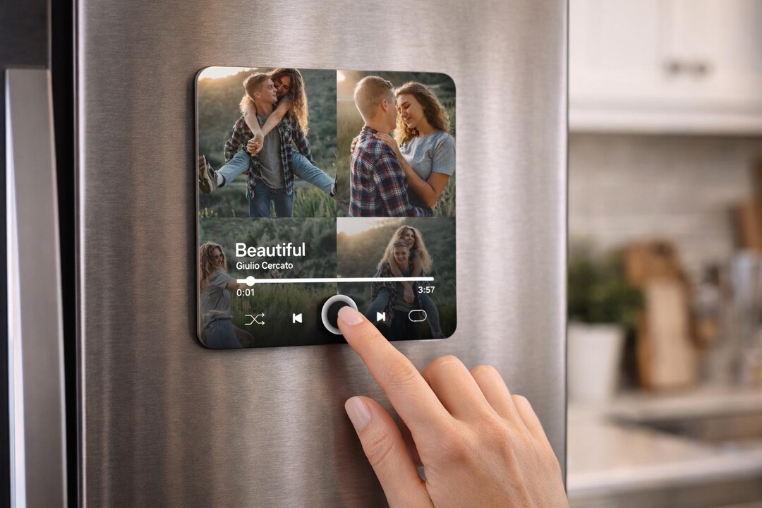 Custom Music Fridge Magnet, Personalized Song Photo Magnet, Romantic ...