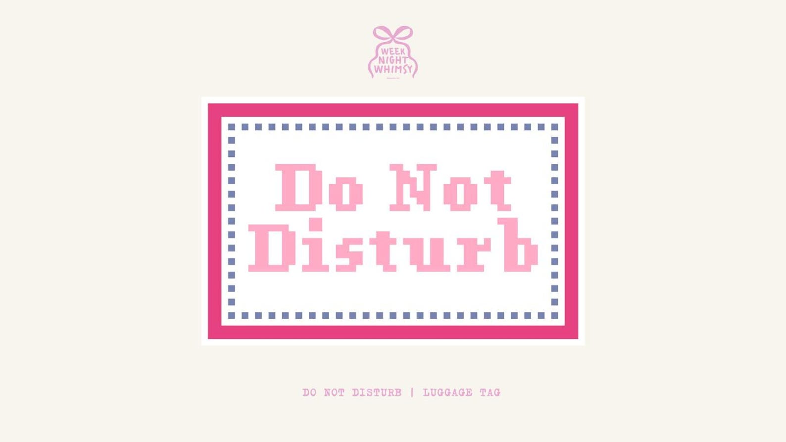 Do Not Disturb Needlepoint Chart for Luggage Tag | Digital Download - Etsy
