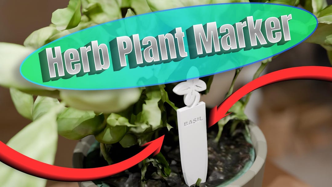 Herb Plant Markers STL Bundle – Basil and Rosemary, 3D Printable Garden ...