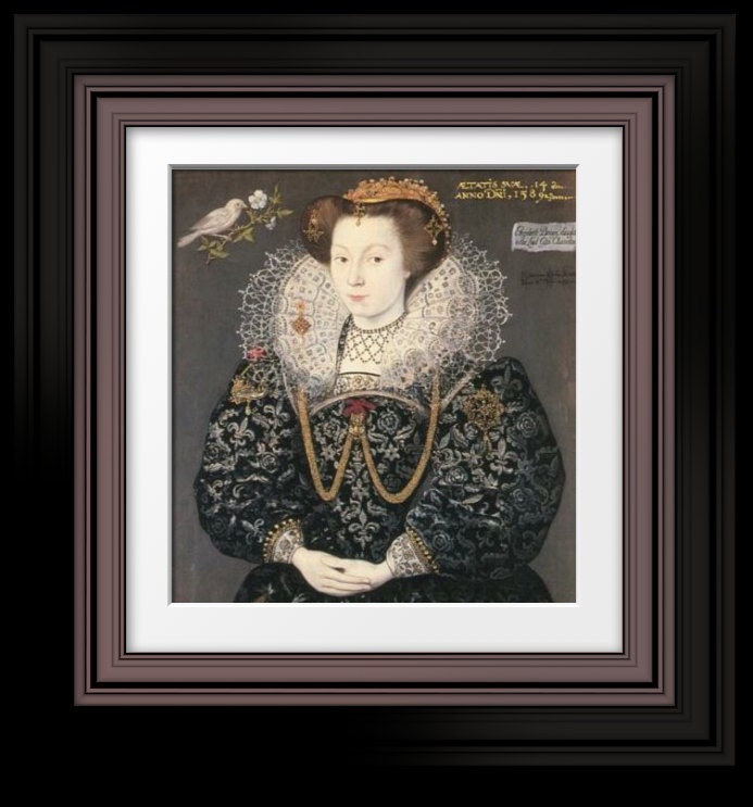 Art Print of Elizabeth Brydges, Maid of Honor to Elizabeth 1 From 1589 ...