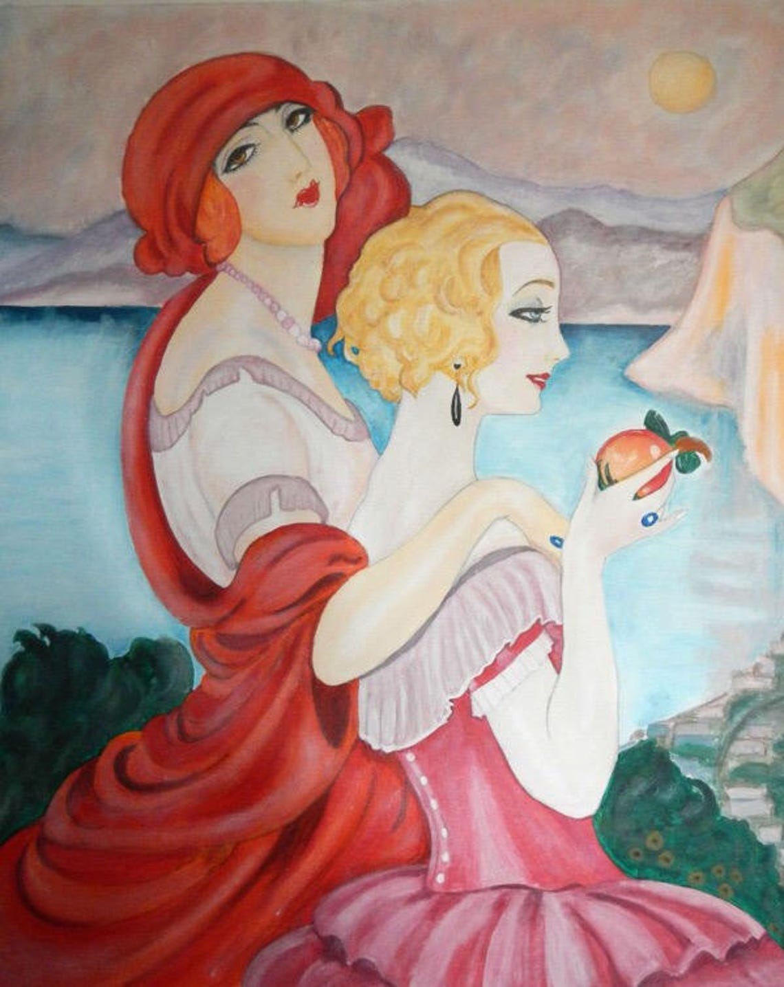Art Deco Art Print by Gerda Wegener Called Road to Anacapri - Etsy