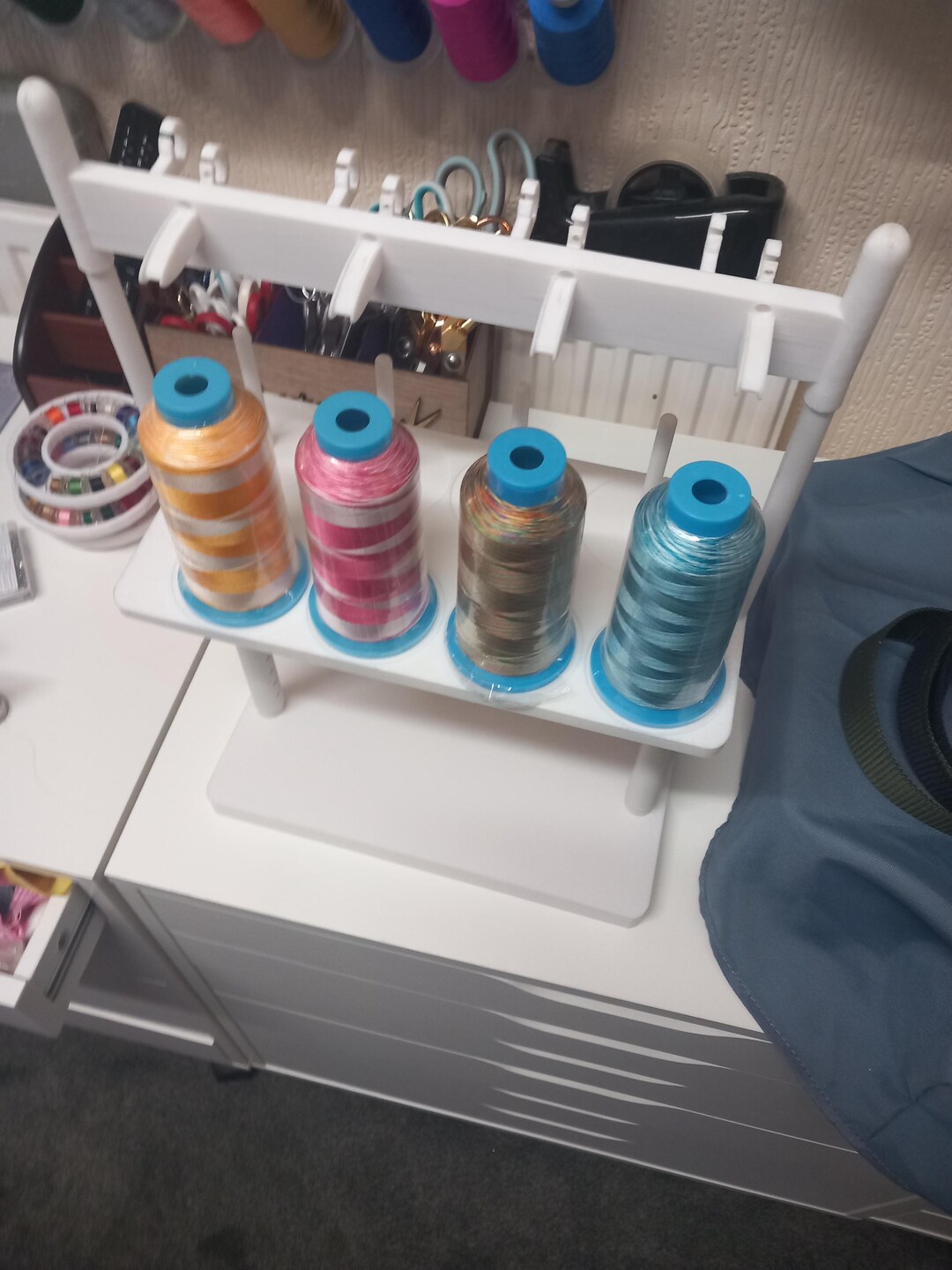 Free Standing 8 Spool Thread Stand With Adjustable Height - Etsy