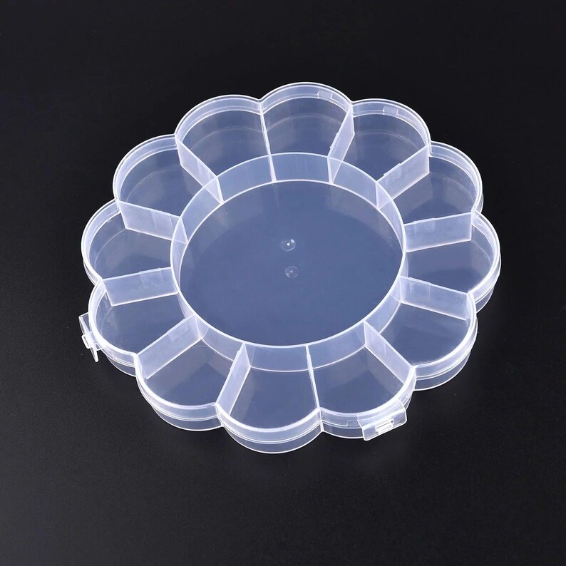 Clear Bead Storage Box Organizer Plastic Jewelry Organizer Case Multi ...