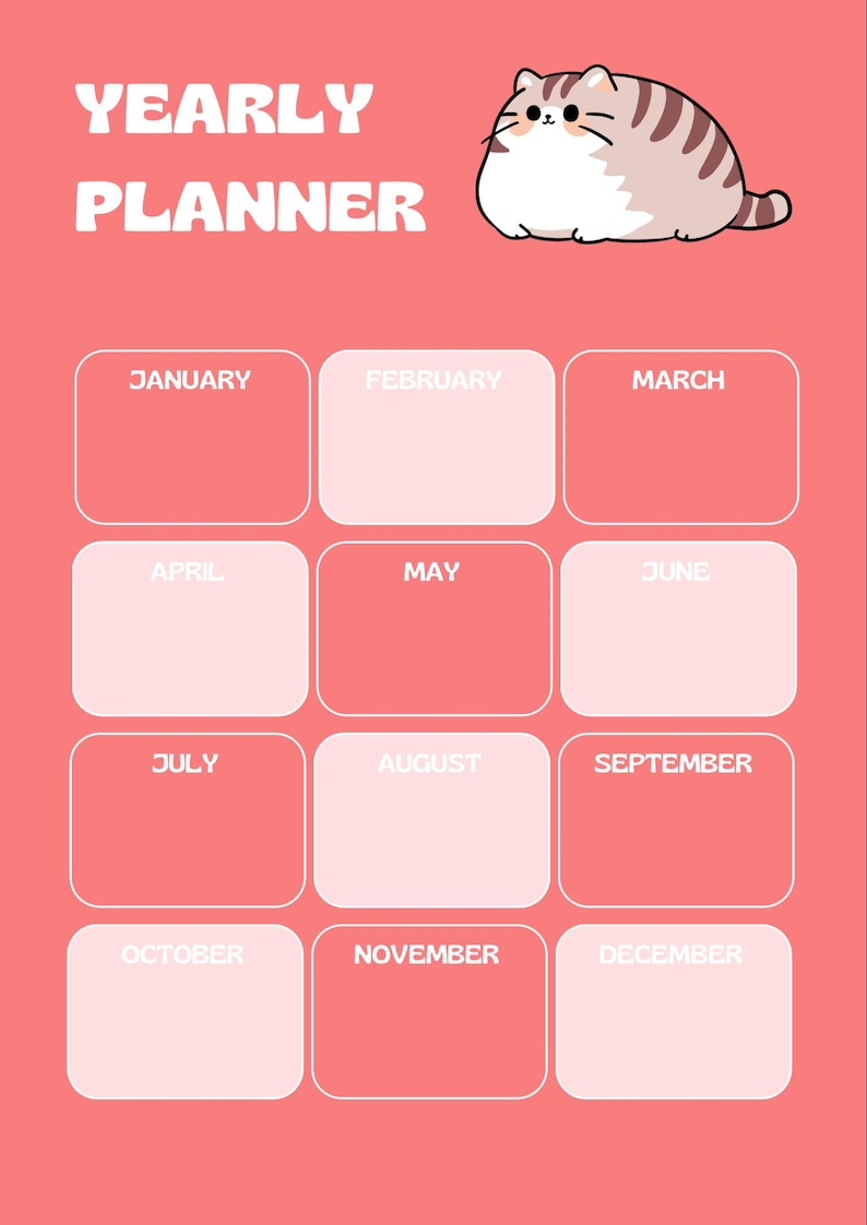 Study Planner Canva Template | Cat Learning Planner | Undated Daily ...