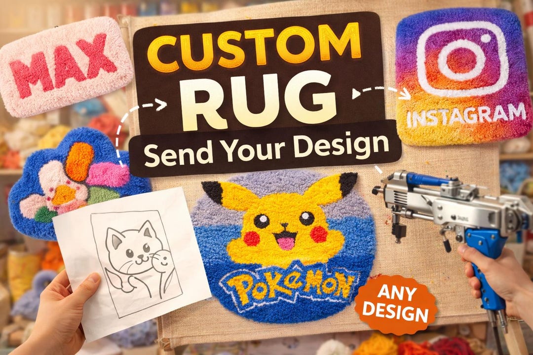 Custom Tufted Rug, Personalized Rug, Custom Logo Rug, Handmade Tufting ...