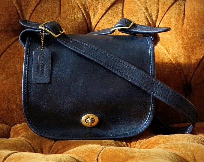 Vintage COACH 9530 Black Leather Legacy Flap Purse With Brass Hardware ...
