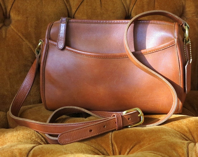 Vintage COACH Tan Leather #9909 Austin Purse Crossbody Bag - Etsy