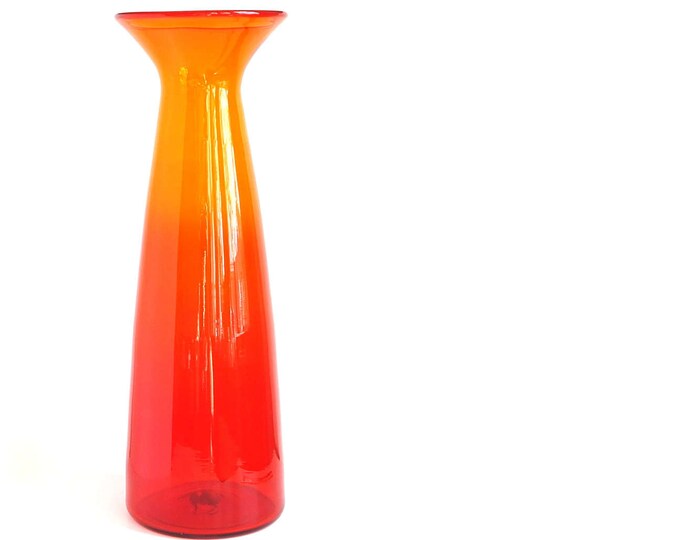 Fiery Orange BLENKO 5824-L Vase by Wayne Husted Vintage Mid Century ...