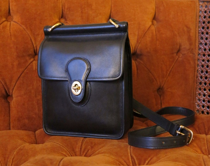 Vintage COACH Murphy Black Leather #9930 Made in Italy Mini Willis ...