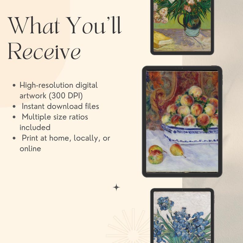Vintage Botanical Gallery Wall Art Set, Impressionist Nature Prints ...