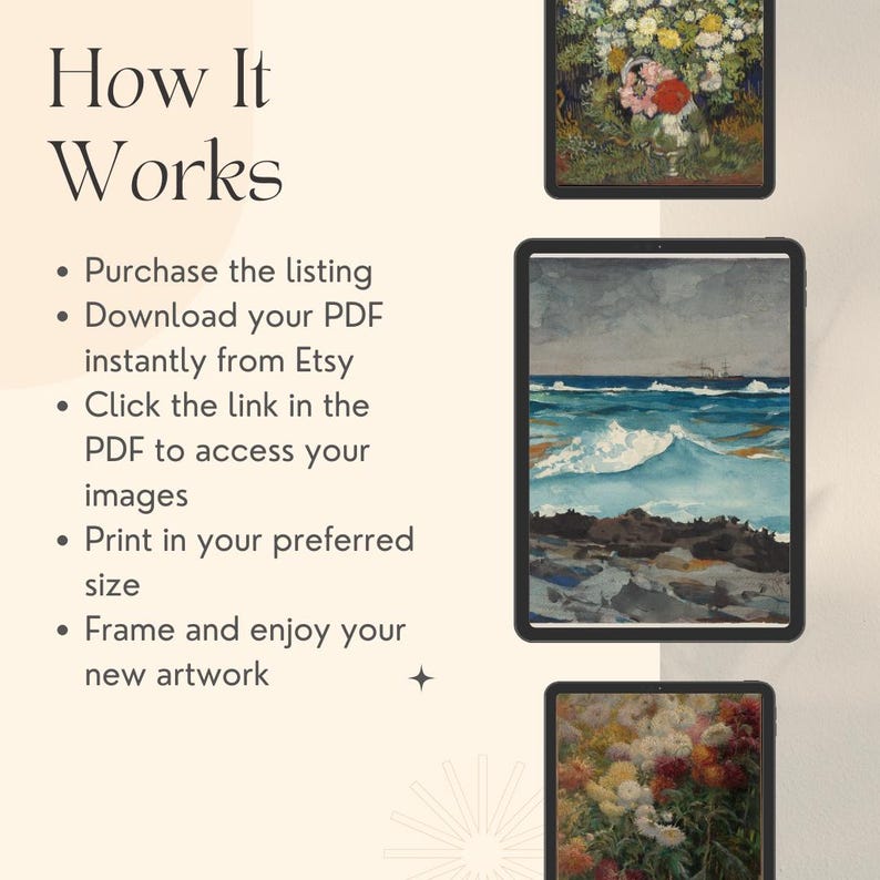 Vintage Botanical Gallery Wall Art Set, Impressionist Nature Prints ...