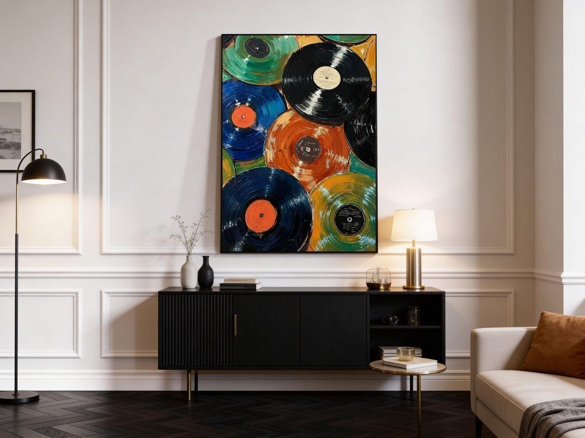 Vintage Record Electric Wall Art, Eccentric Prints, Music Poster ...