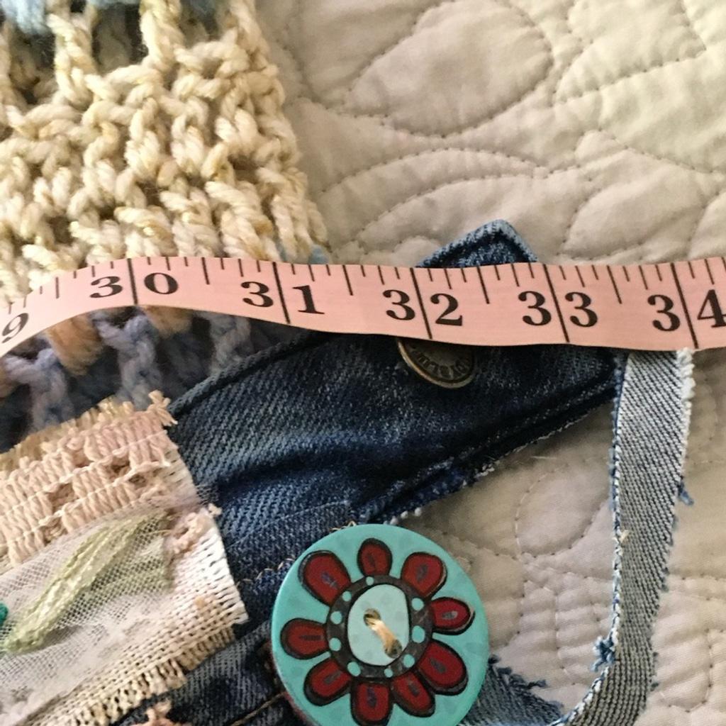 OOAK Custom Upcycled Denim Boho Lace Embroidered Belt Size 31 to 32 - Etsy