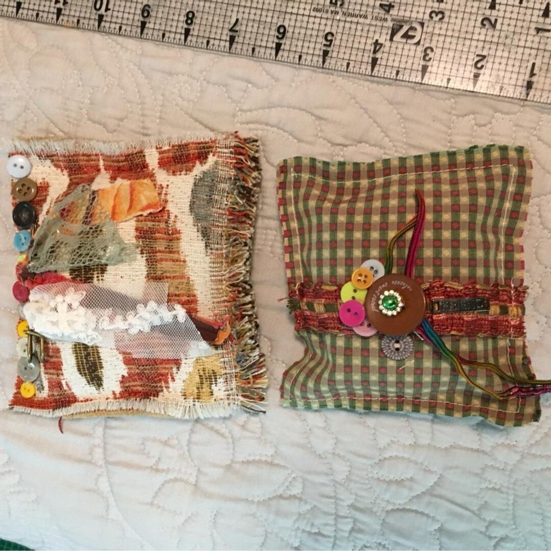 Handmade Artisan Pincushions From Vintage Fabric Set of 2 Great Gift - Etsy