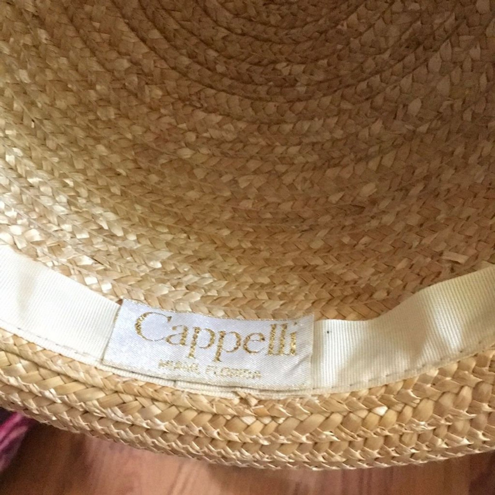 Vintage Fedora Straw Hat With Turned up Rolled Brim. 23 Around Inside ...