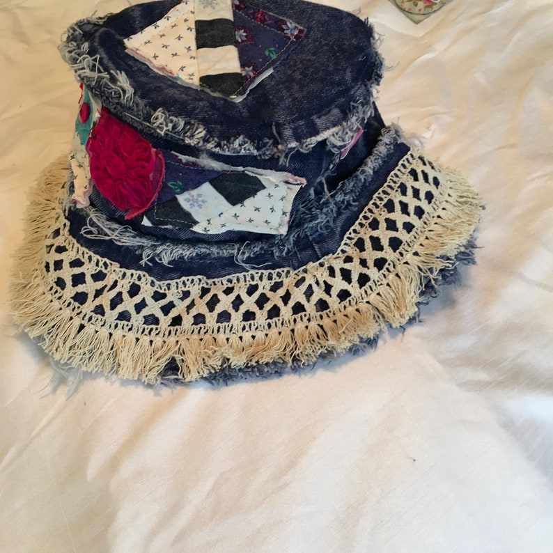Upcycled Hat Tie Died Blue Denim Cotton Bucket Hat New Size Large - Etsy