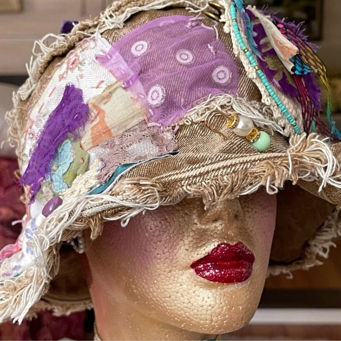 Upcycled Hat Tie Died Uniquely Designed Tan Cotton Bucket Hat New Size ...