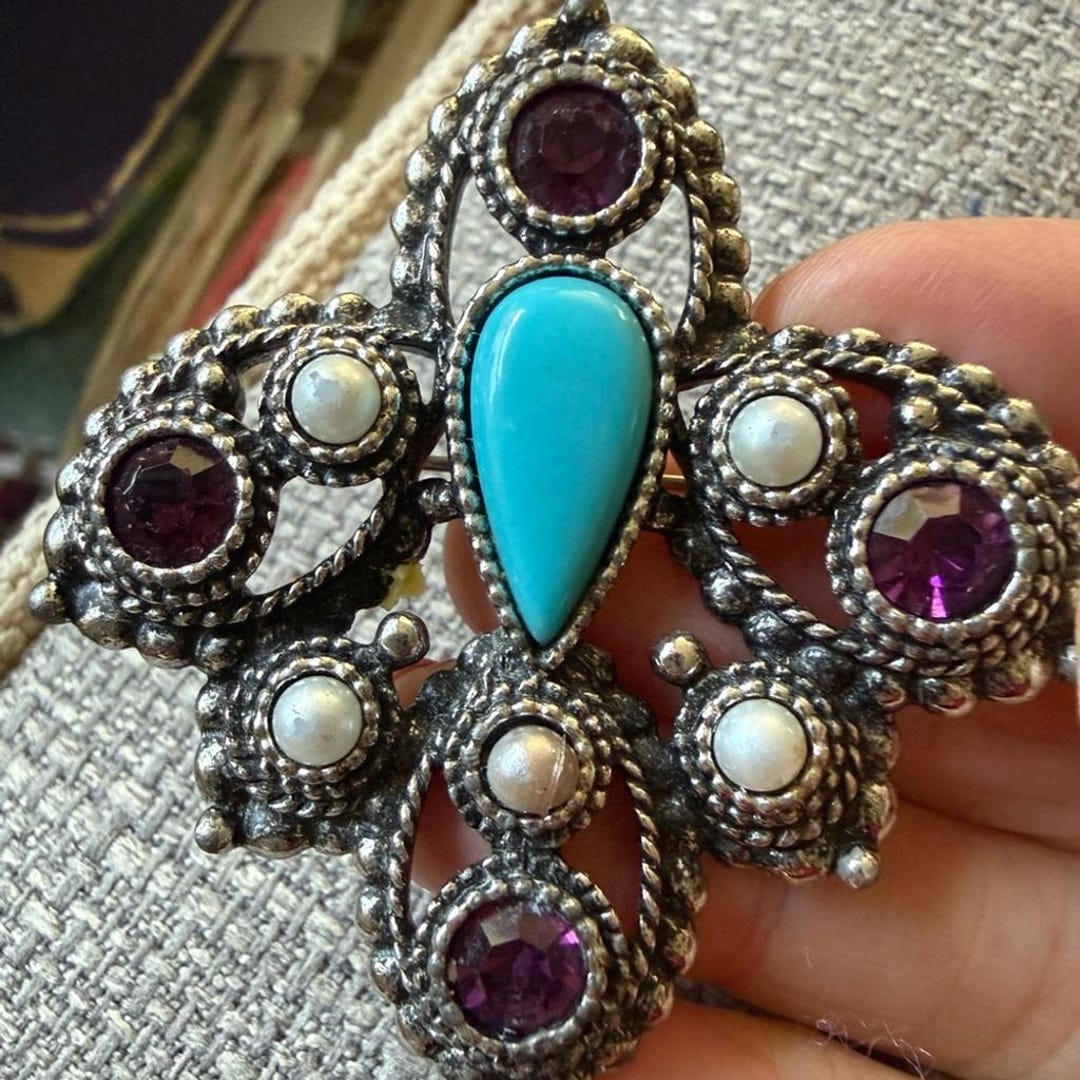 Vintage 1974 Sarah Coventry Imperial Brooch Signed Heraldic Pin - Etsy