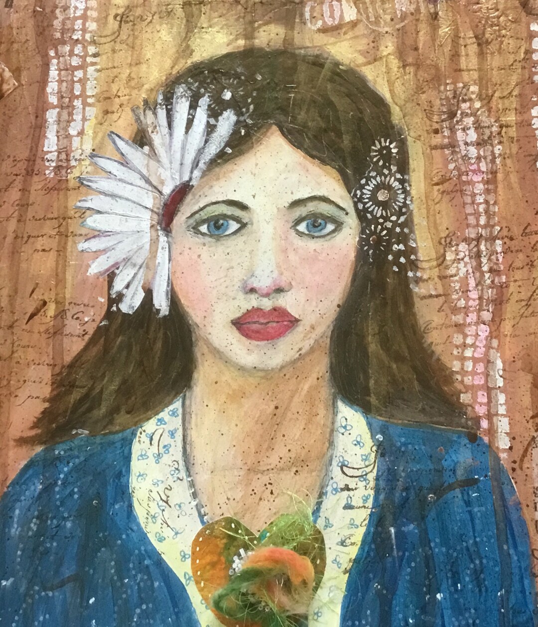 Sarah a Mixed Media Art - Etsy