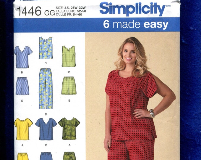 Simplicity 1446 Easy Fitting Resort Wear Pattern Size 26W to 32W UNCUT ...