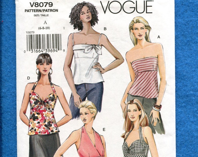Vogue 8079 Summer Time Tops With Peplum Size 6..8..10 - Etsy