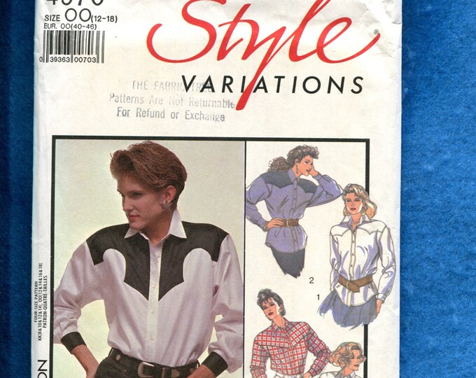 1980's Style 4970 Western Shirts & Yoke Variations Size 12..14..16 ...