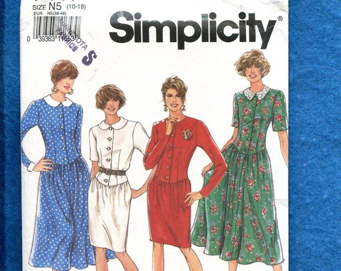 Simplicity 7441 Slim Fit Drop Waist Bodice Dresses Pattern Size 10 to ...