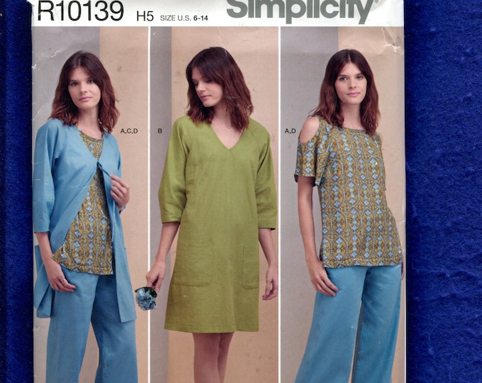 Vogue 8784 Flared & Slim Skirt Wrap Dresses Pattern Size 6 to 14 UNCUT ...