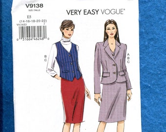 Vogue 8784 Flared & Slim Skirt Wrap Dresses Pattern Size 6 to 14 UNCUT ...